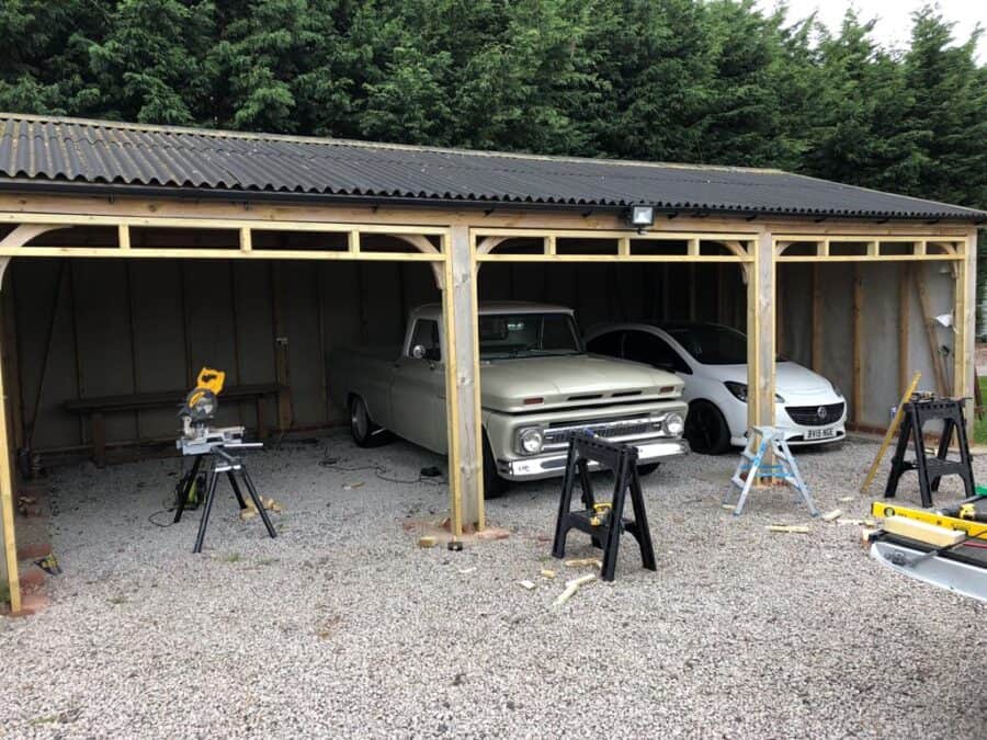 Bespoke Doors Fitted to Car Port in Leamington | SJG Maintenance