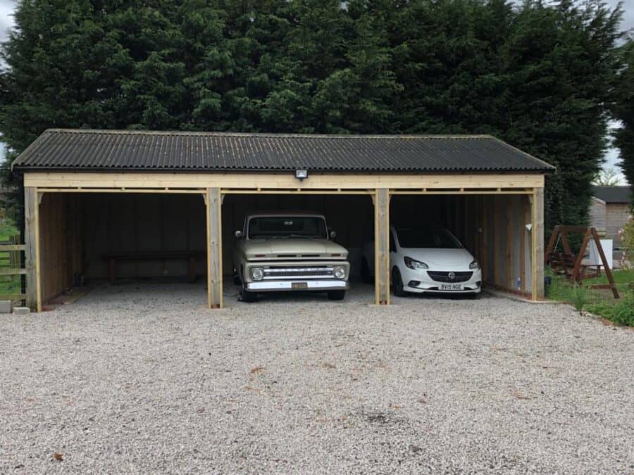 Bespoke Doors Fitted to Car Port in Leamington | SJG Maintenance